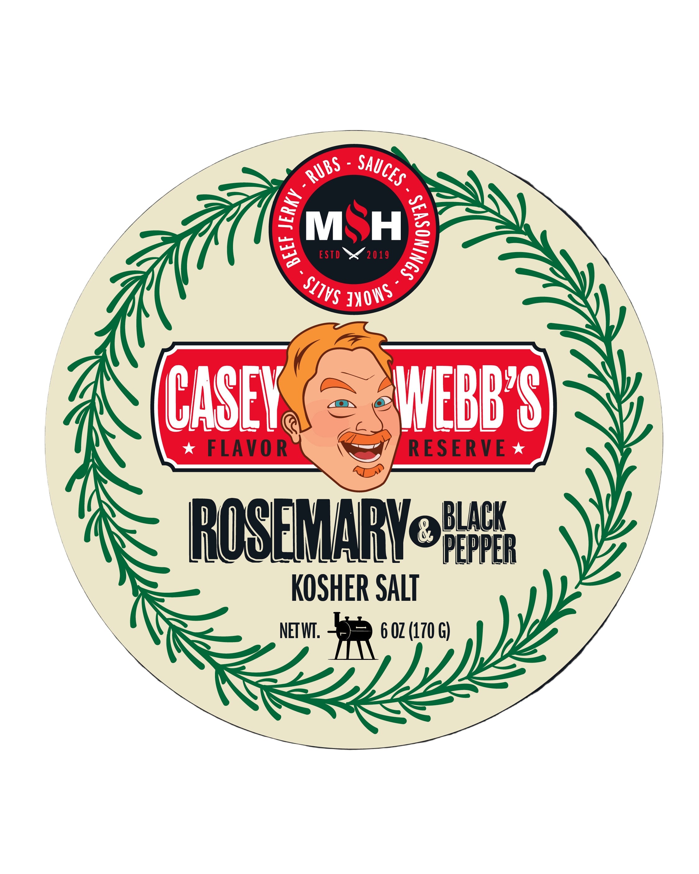 MAN VS FOOD Casey Webb's Rosemary & Black Pepper Kosher Salt – MeatSoHorny